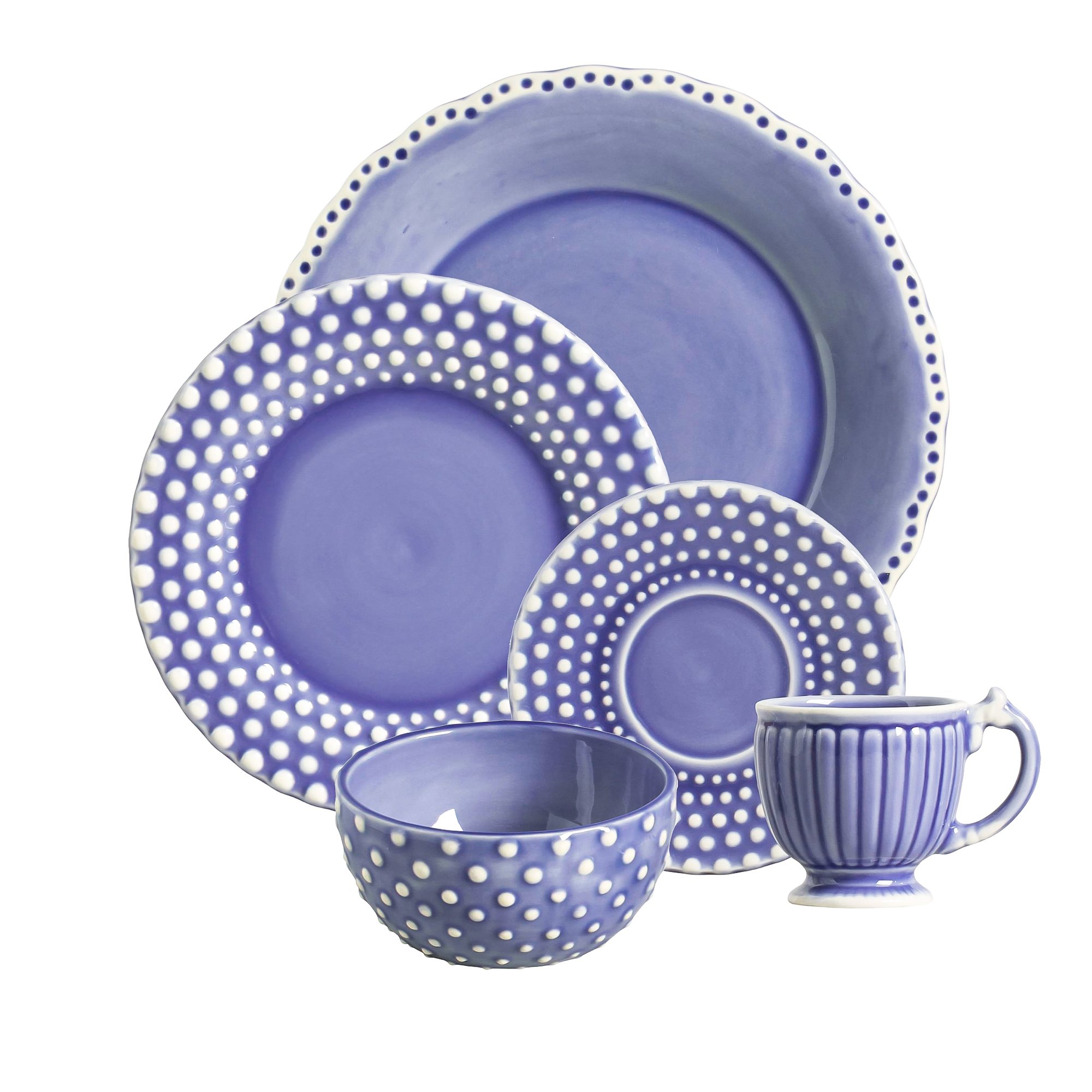 Jogo de 06 Pratos Rasos Cerâmica - Buzios